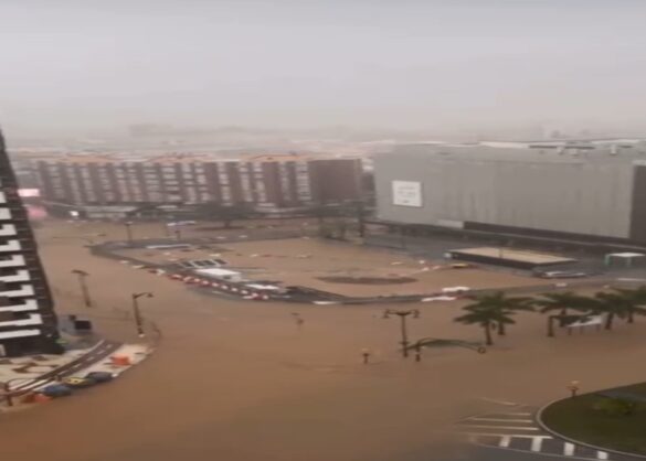 Severe flooding in Malaga streets